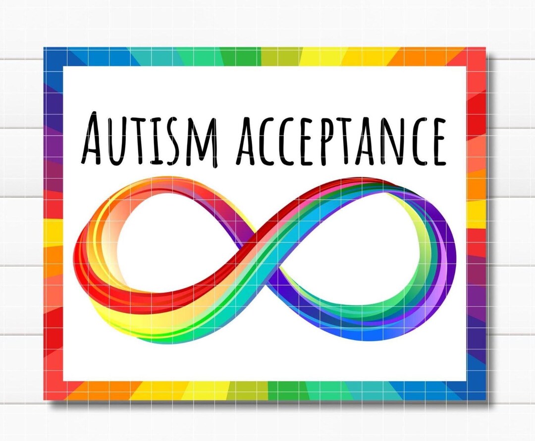 Autism Acceptance Sign: Rainbow Infinity Wreath Center - Etsy