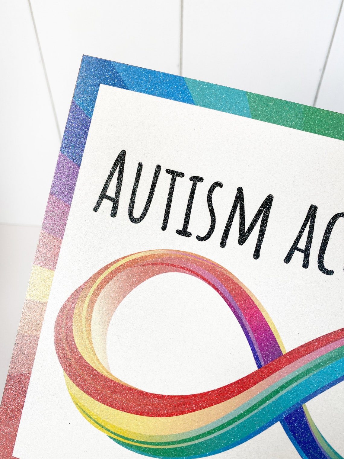 Autism Acceptance Sign, Rainbow Infinity Sign, Autism Wreath Sign, for ...