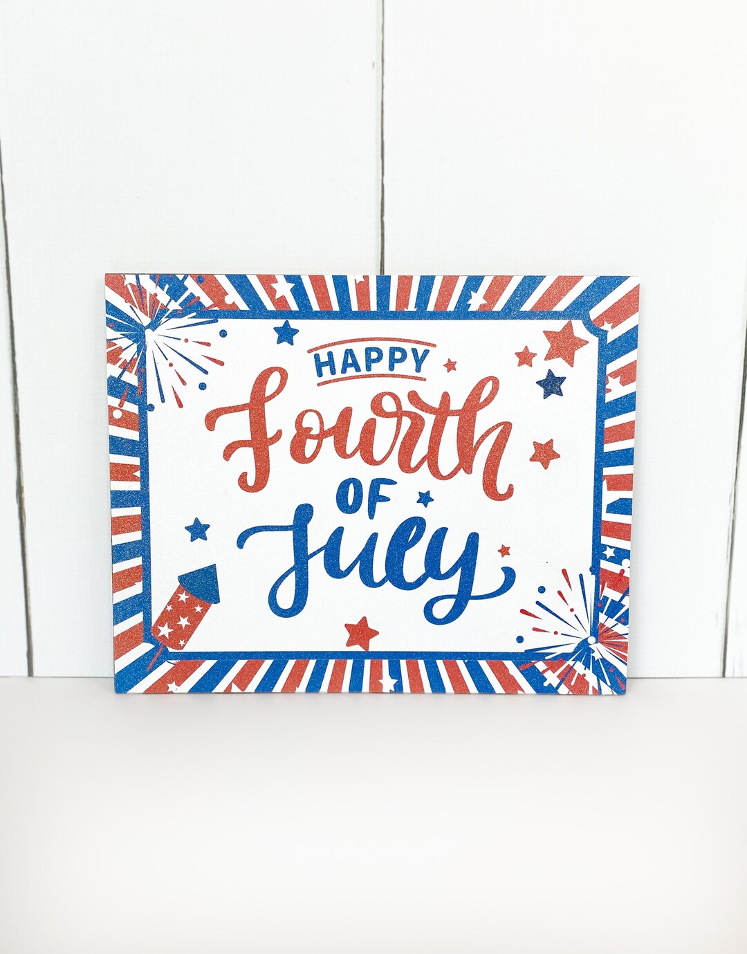 Patriotic Sign, Happy Fourth of July Sign, Summer Wreath Sign, for ...