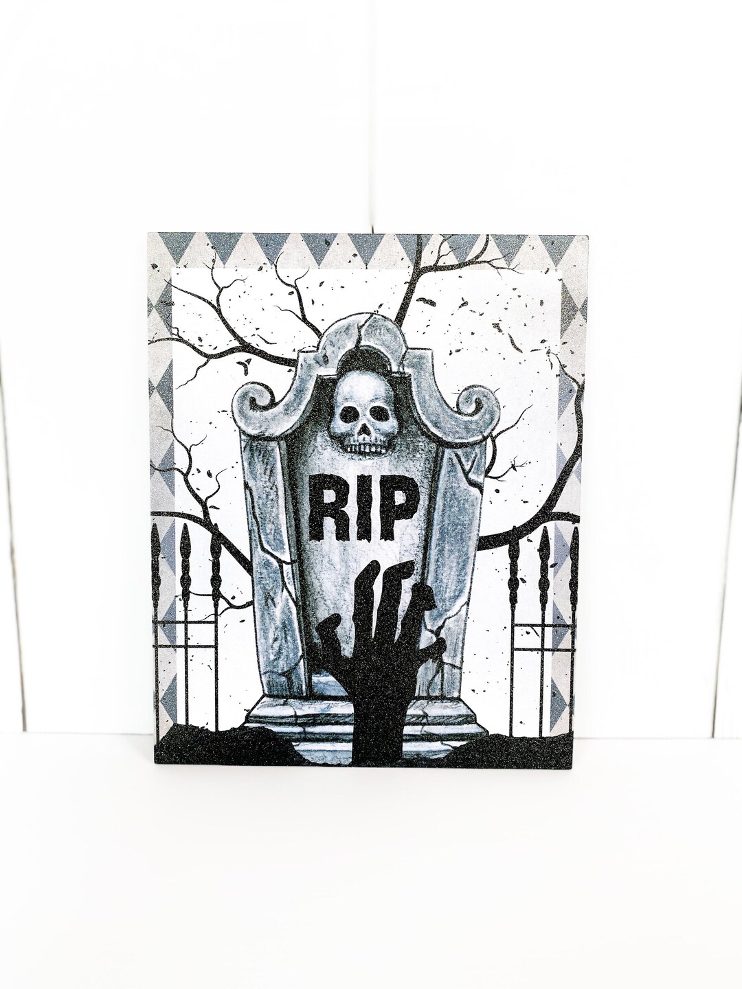 RIP Tombstone Wreath Sign, Halloween Sign for Display, Mummy Sign for ...
