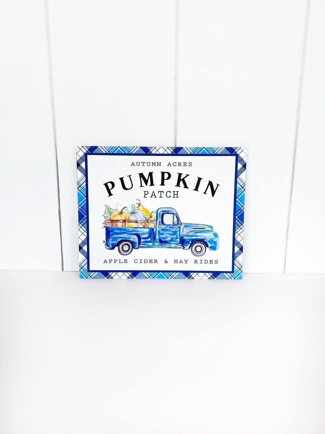 Blue Truck Fall Wreath Sign, Farmhouse Wood Sign, Pumpkin Patch Sign ...