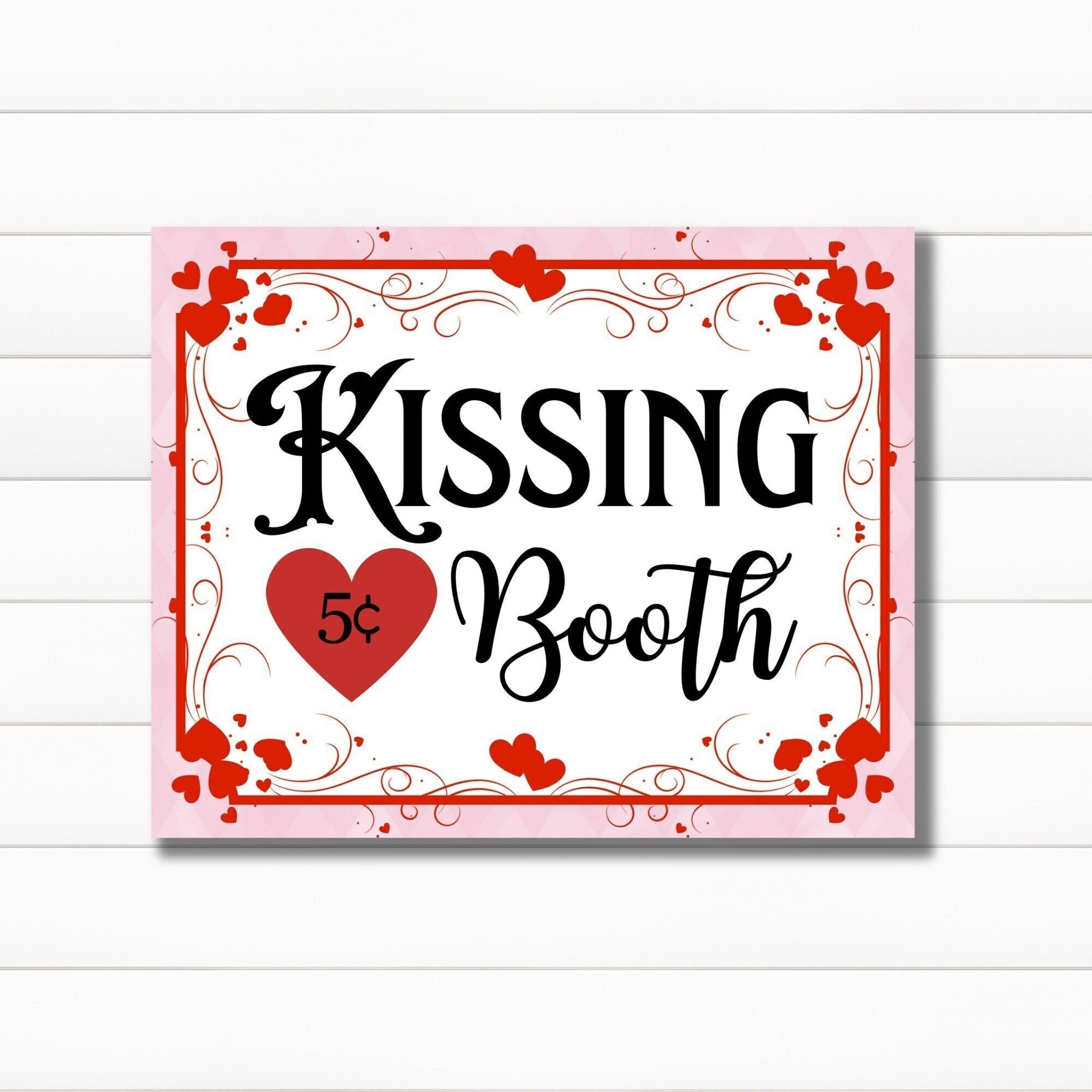 Kissing Booth Sign, 8 X 10 Wood Sign, Valentines Day Sign, Valentine ...