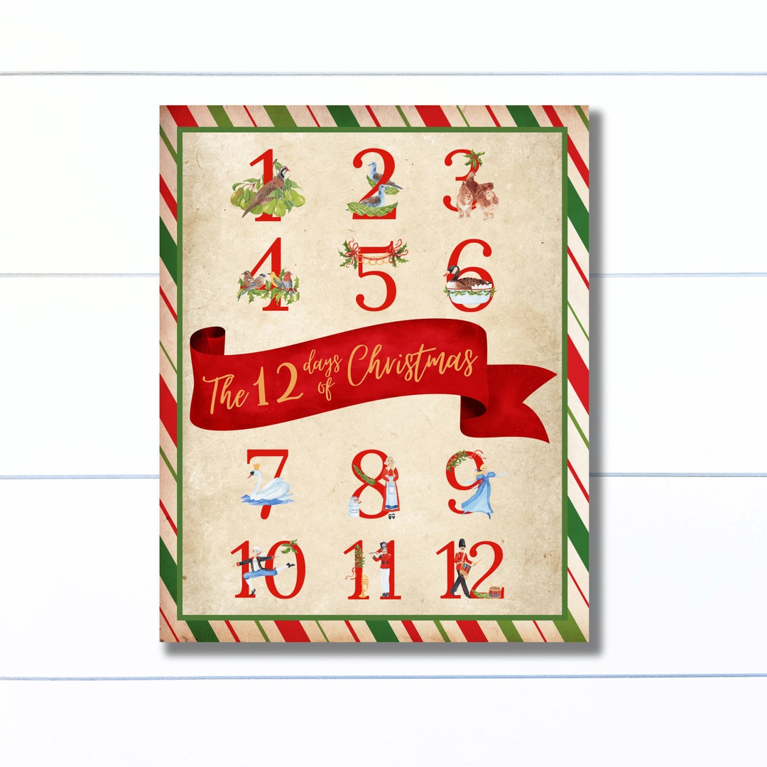 12 Days of Christmas Sign Handmade Wood Sign Grapevine - Etsy