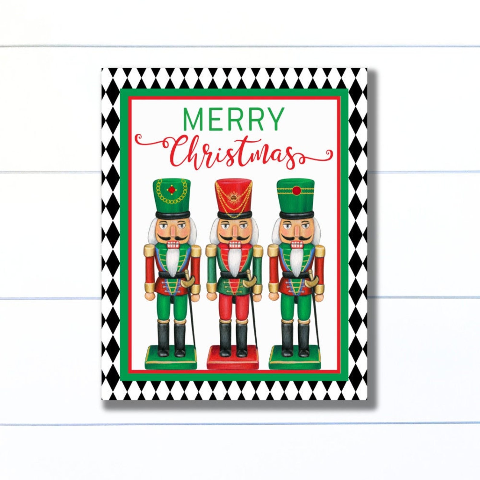 Merry Christmas Nutcracker Sign, Christmas Wreath Sign, Handmade Wood ...