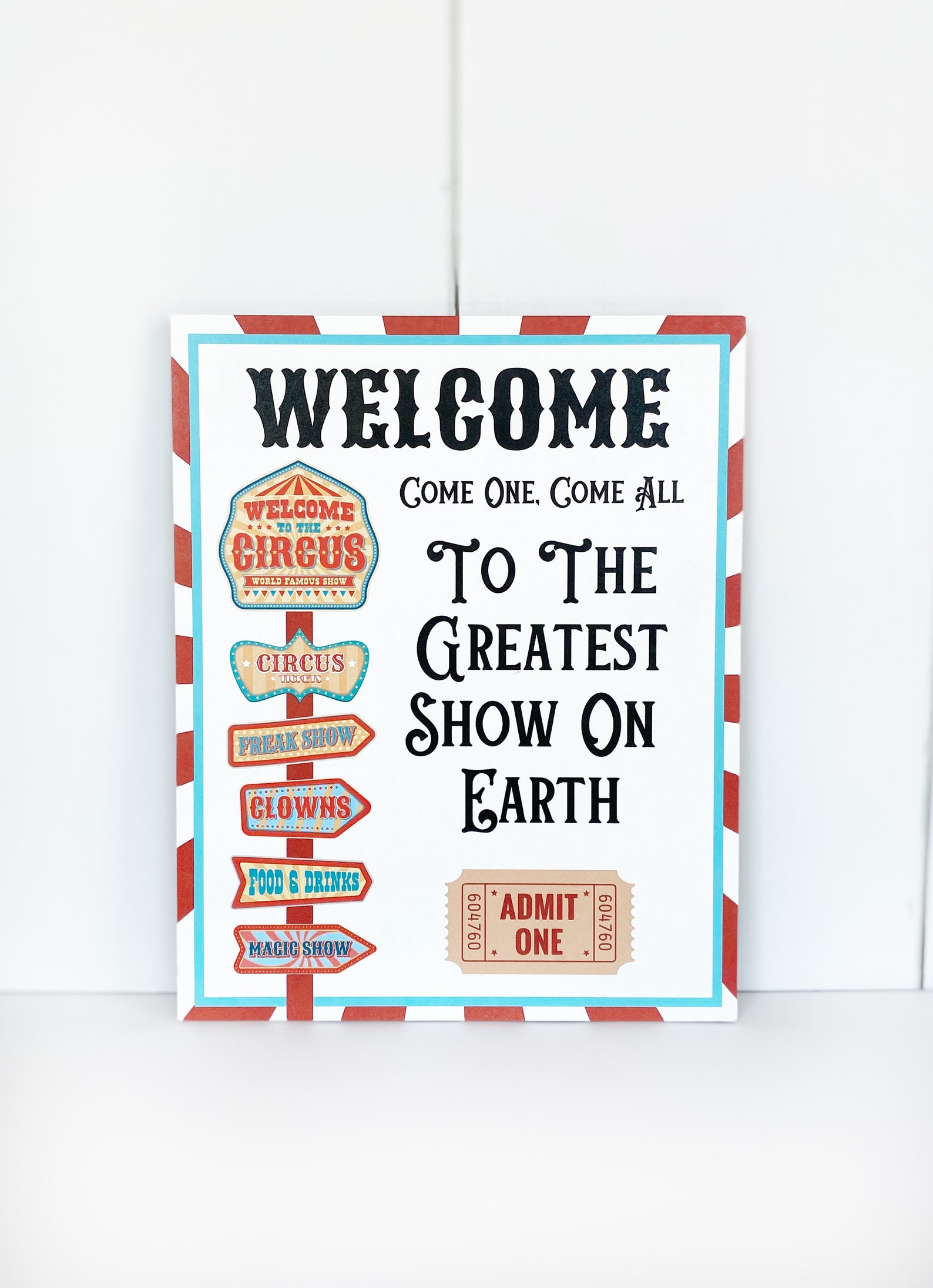 Welcome Circus Sign, Summer Wreath Sign, 8 X 10 Wood Rectangle Sign ...