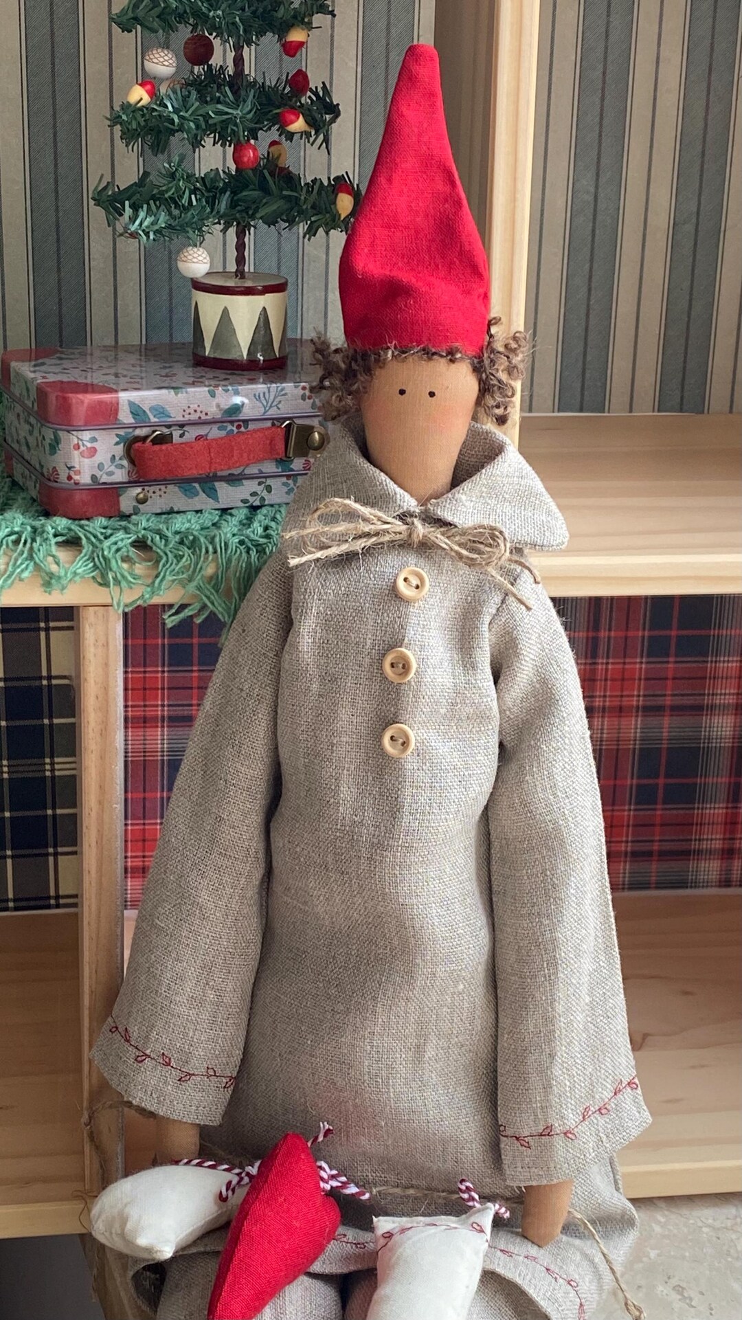 Santa Claus Tilda Doll Scandinavian Cristmas Vintage Christmas - Etsy