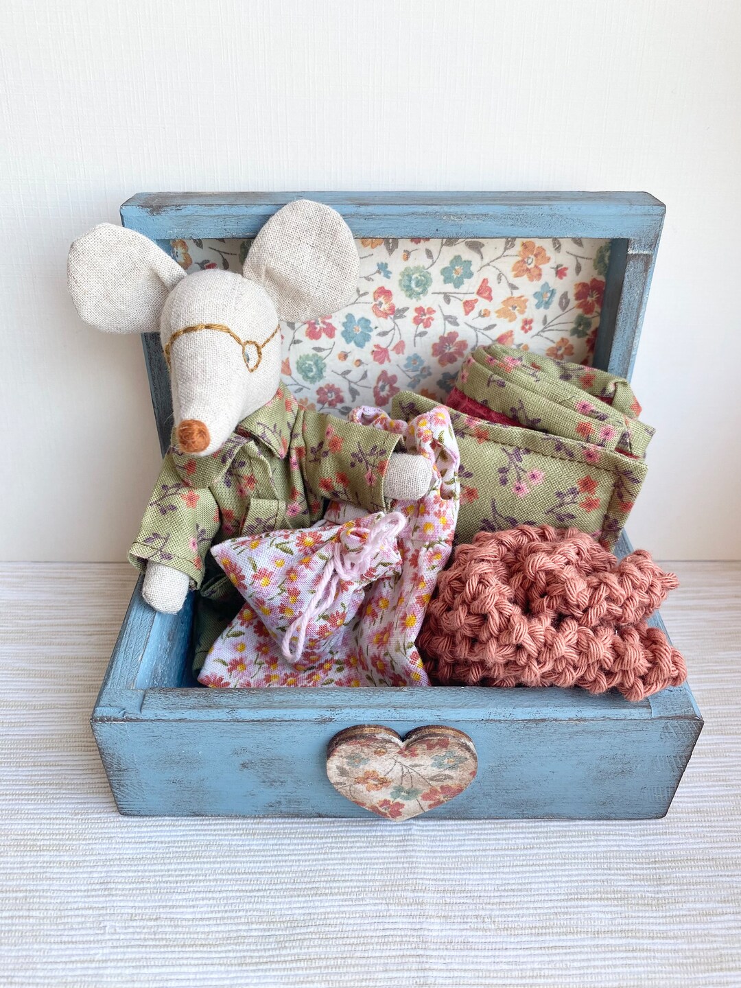 Wooden Chest With Clothes for Mouse 15 Cm 6,2 In - Etsy