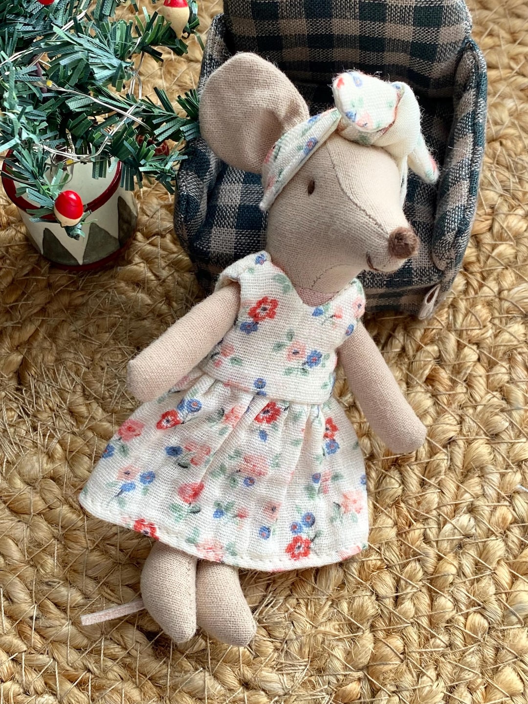 Floral Muslin Dress and Headband for Mouse Outfit Mouse Clothes for ...