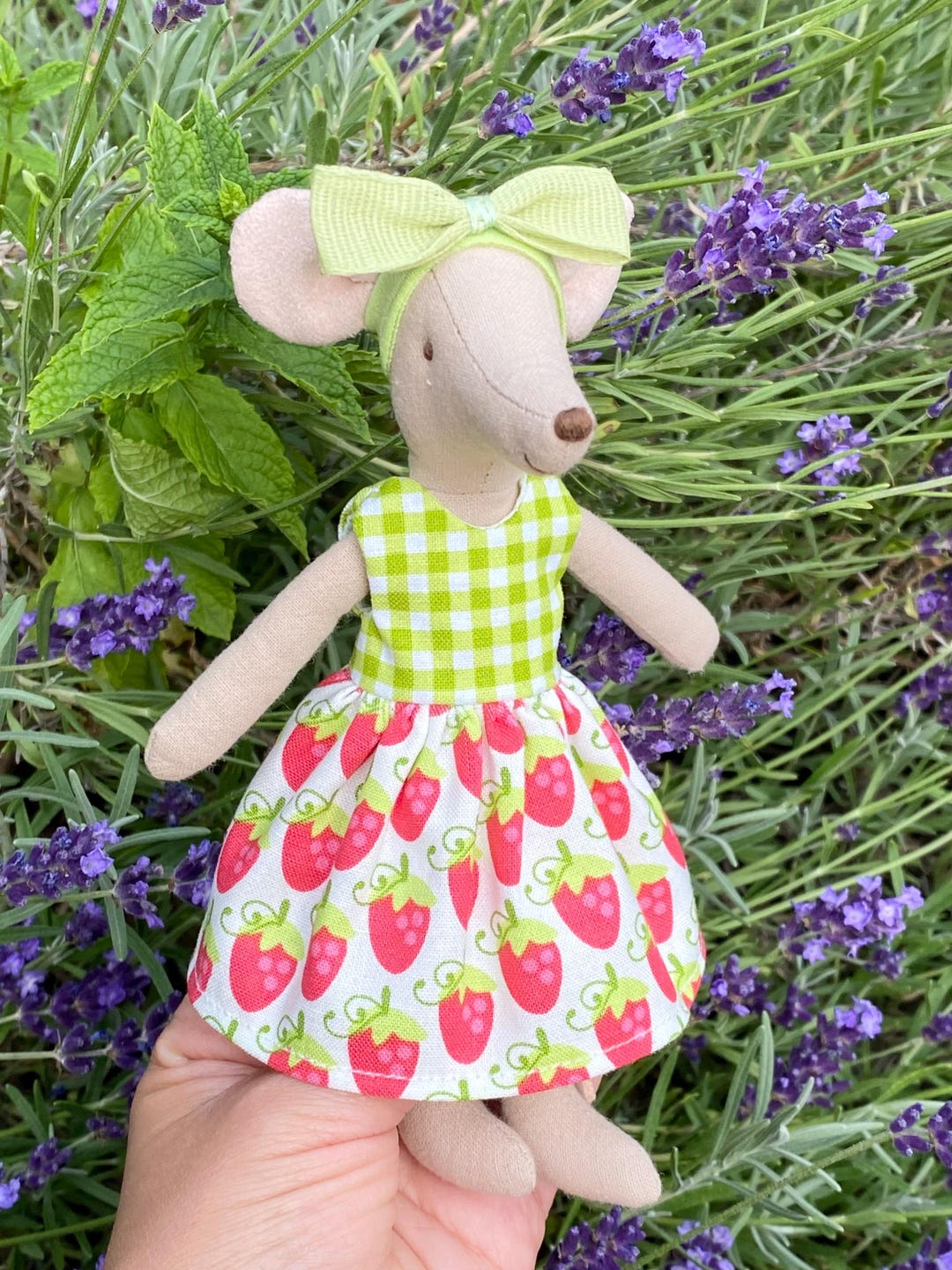 Strawberry Dress and Headband for Mouse 15 Cm ( 6 In) 12 Cm ( 5 In) - Etsy