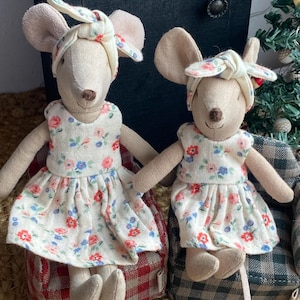 Floral Muslin Dress and Headband for Mouse Outfit Mouse Clothes for ...
