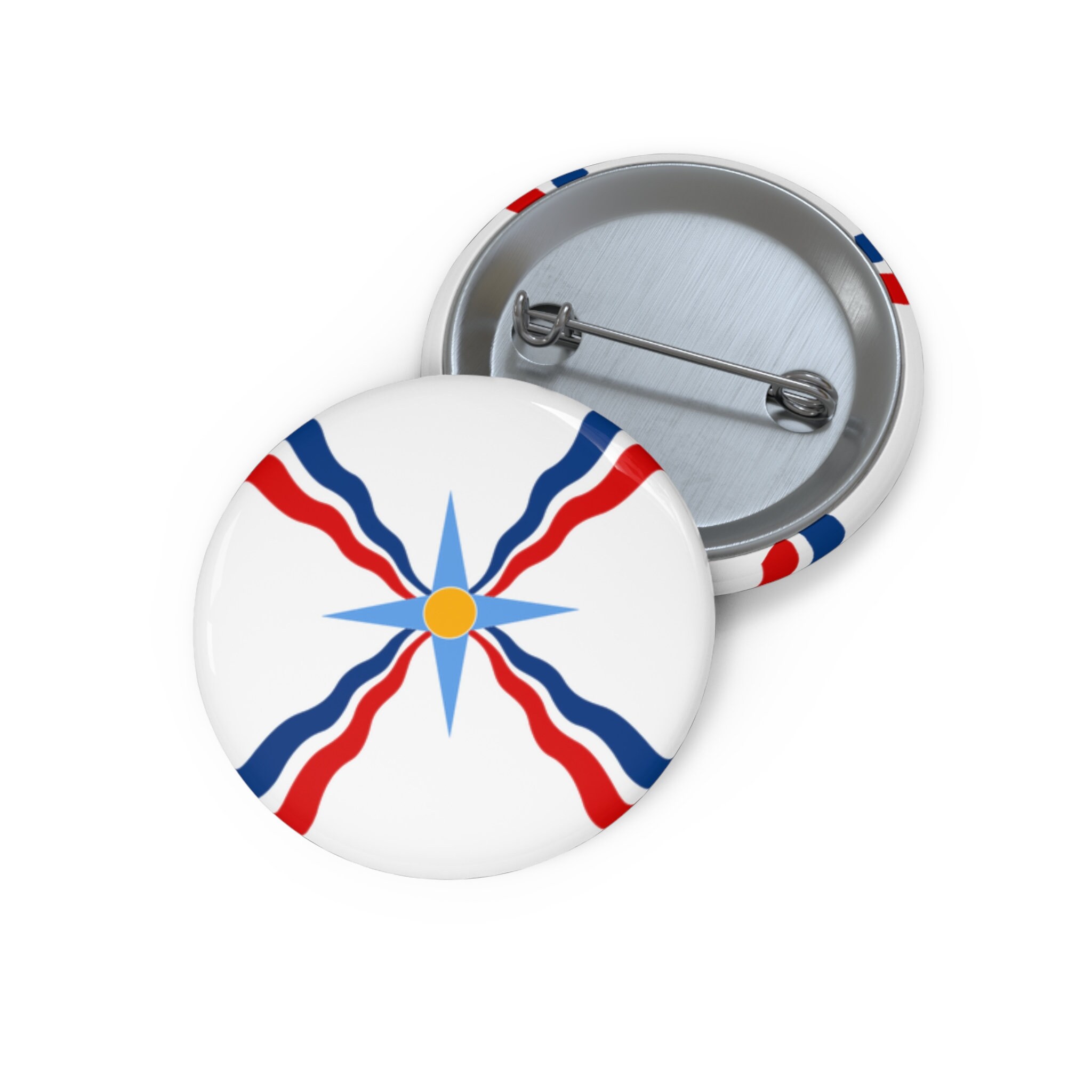 Assyrian Flag Pin Button, Assyrian Flag, Pin, Pin Button, Accessories, Assyrian, Assyrian Flag ...