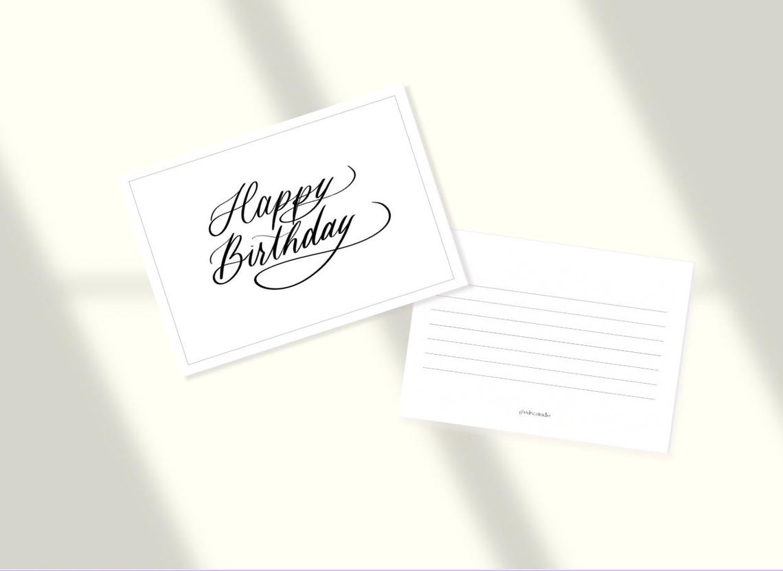 Printable Happy Birthday Card | Simple Birthday Card | Elegant Birthday ...
