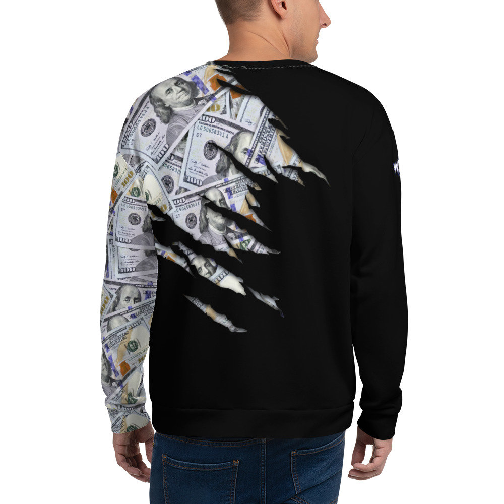 100 US Dollar Bill Sweater-unisex Sweater. Dollar Print - Etsy