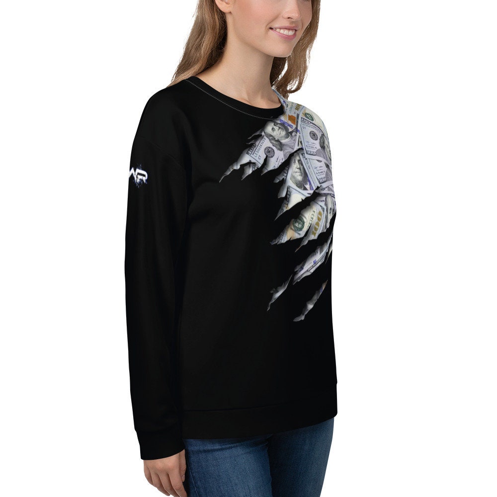 100 US Dollar Bill Sweater-unisex Sweater. Dollar Print - Etsy