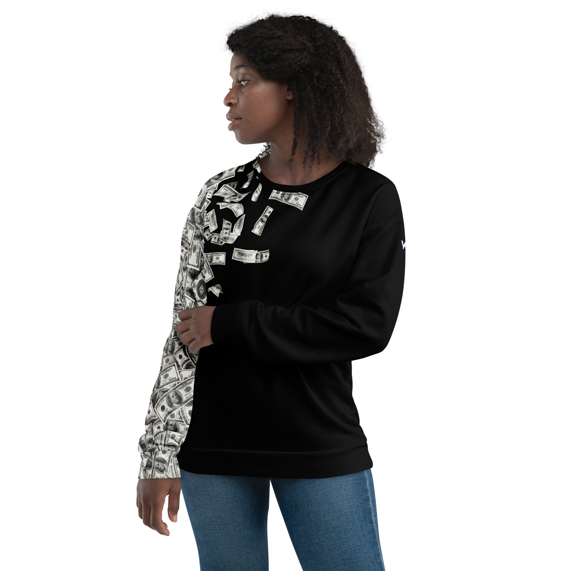 100 US Dollar Bill Sweater Unisex Sweater Dollar Print - Etsy