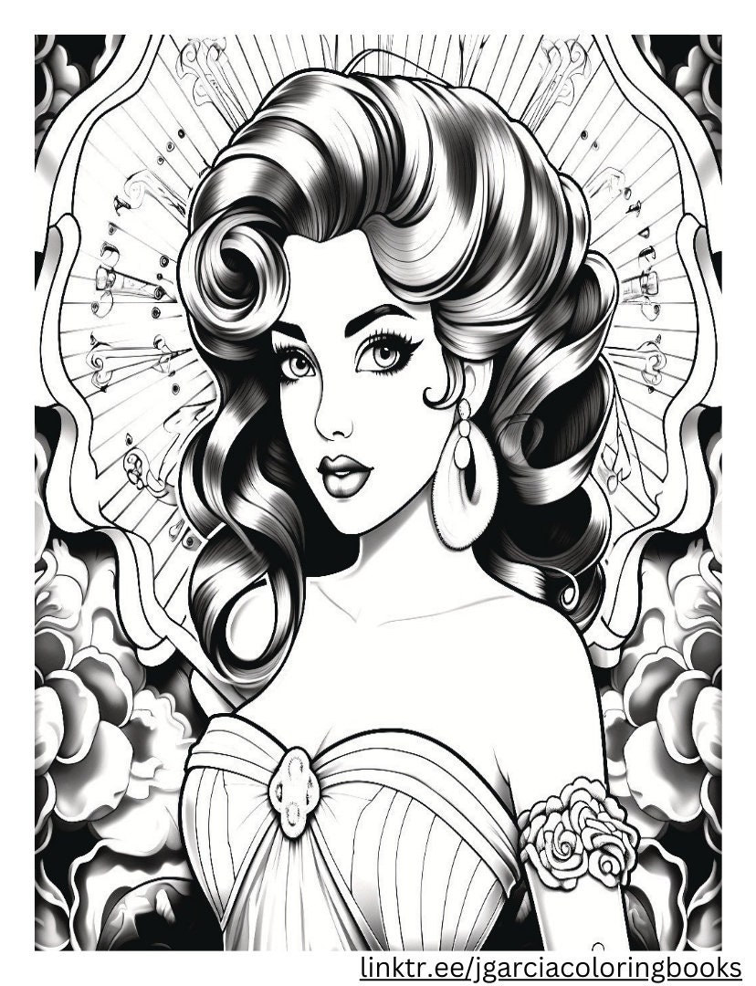 Empowering Elegance A Pin-up Coloring Book: Celebrating Women - Etsy