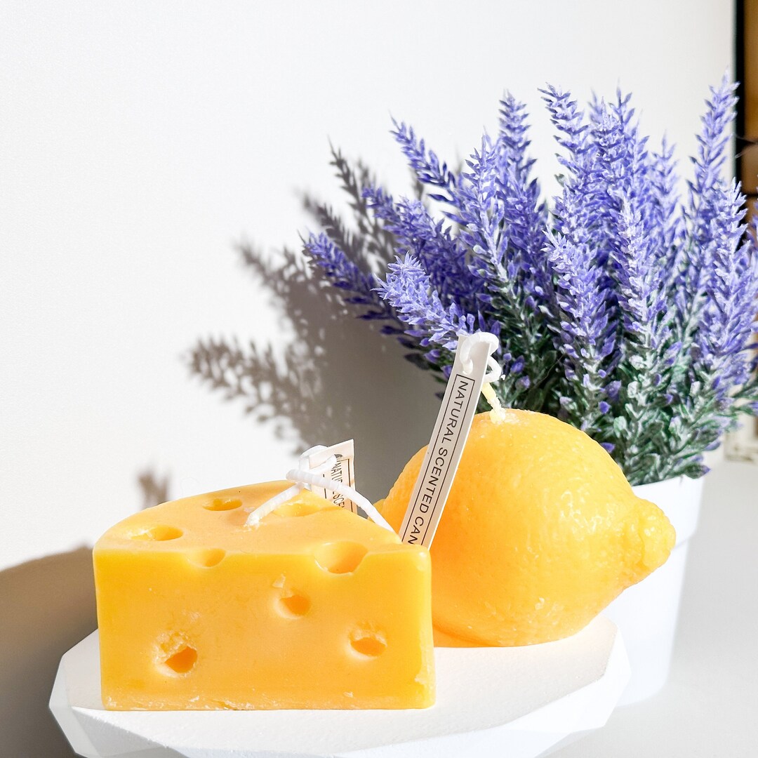 Big Cheese Food Shaped Candle, Funny Home Decor, Cheese Candle Party ...
