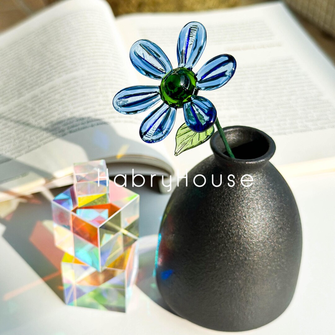 Handmade Glass Galsang Flower Bouquet, Rose Violet Sunflower Gerbera ...