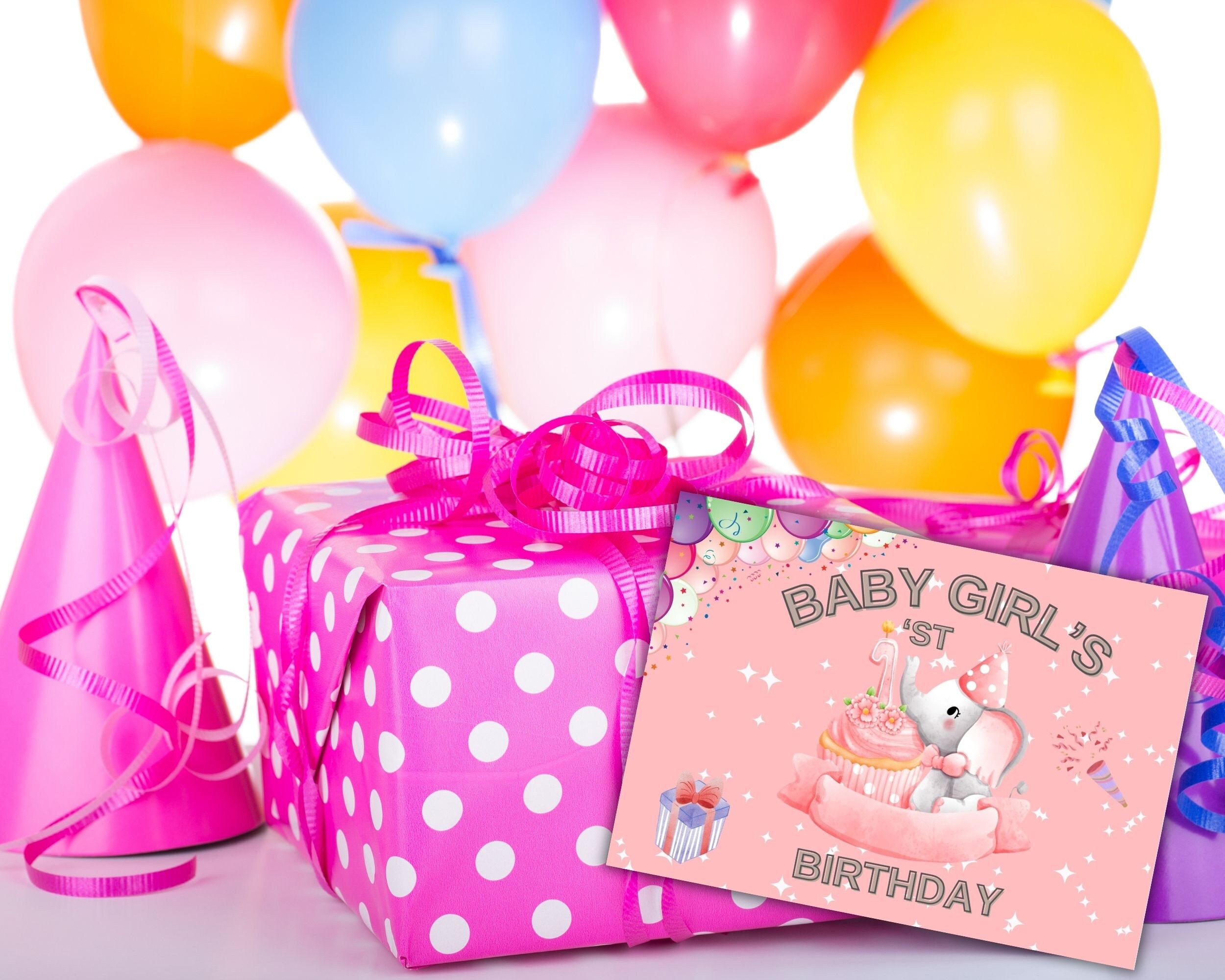 First Birthday Card Printable, Printable Birthday Card, 1st Birthday ...