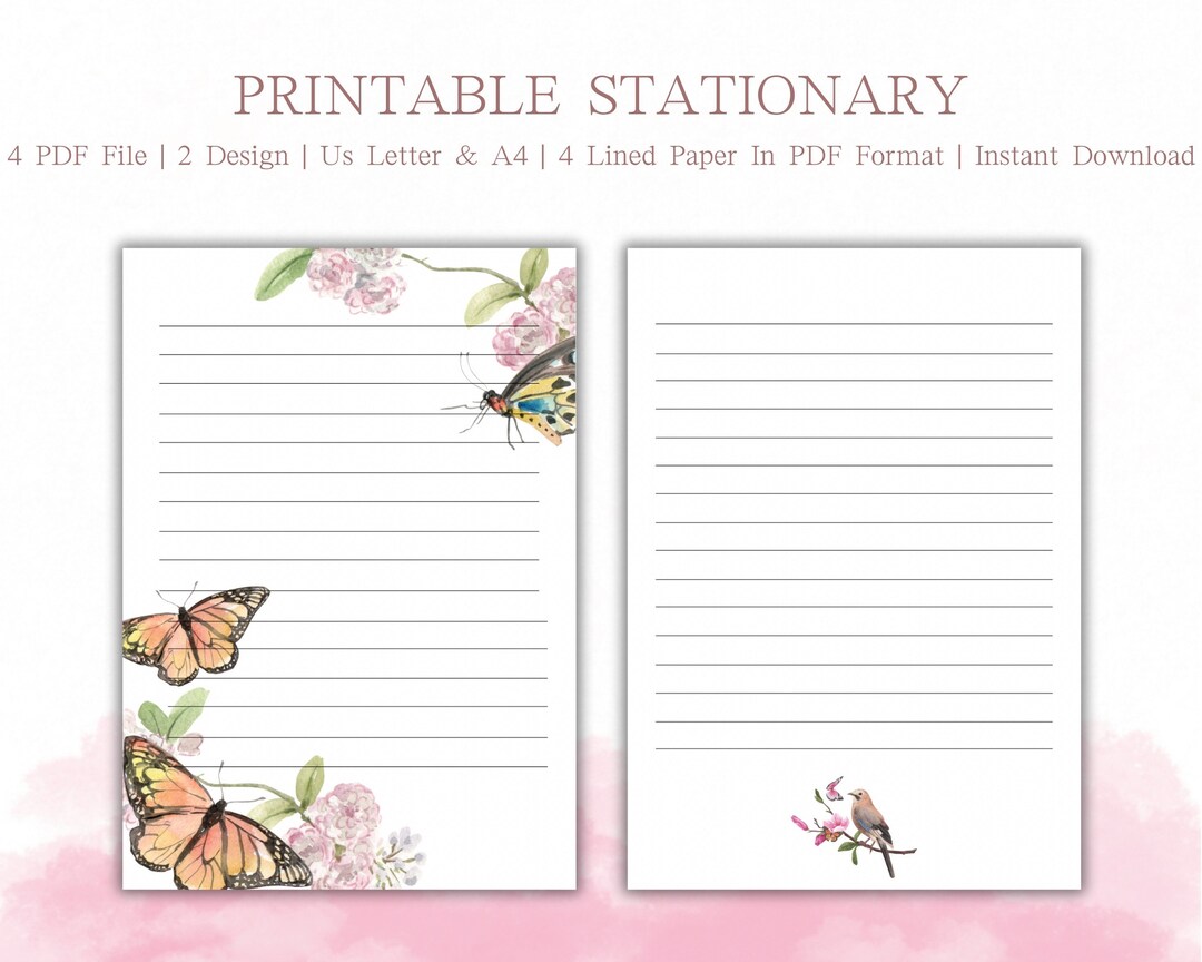 Minimal Printable Stationary Printable Stationary Paper Writing Paper ...