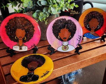 The Crown Collection Headwraps: One of a Kind, Hand Painted Coasters ...