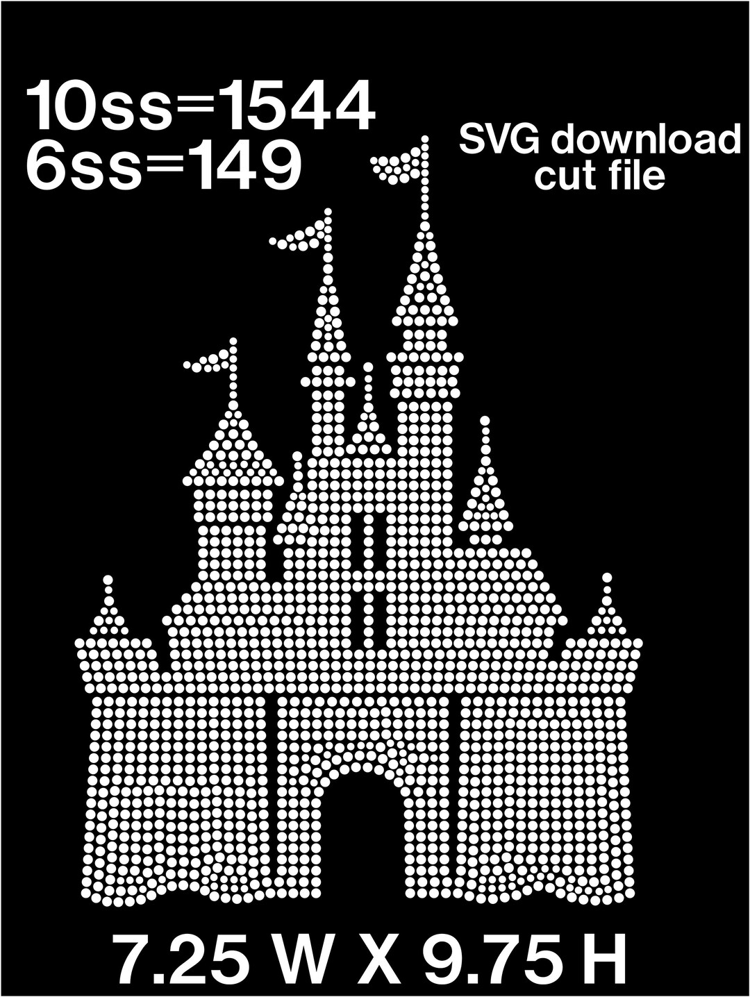 Castle ,SVG Download, Rhinestone Svg File, Digital File, Castle Svg ...