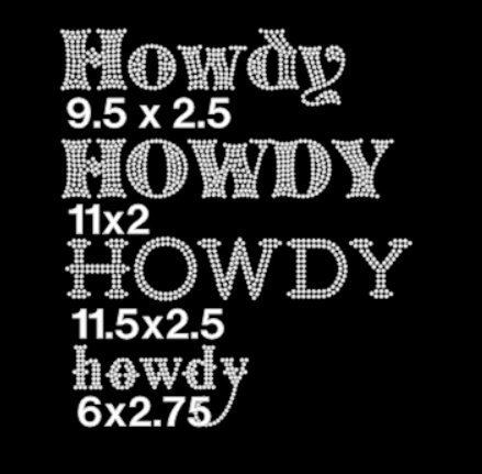 Howdy Words in Western Fonts, SVG Download, Rhinestone Svg File ...