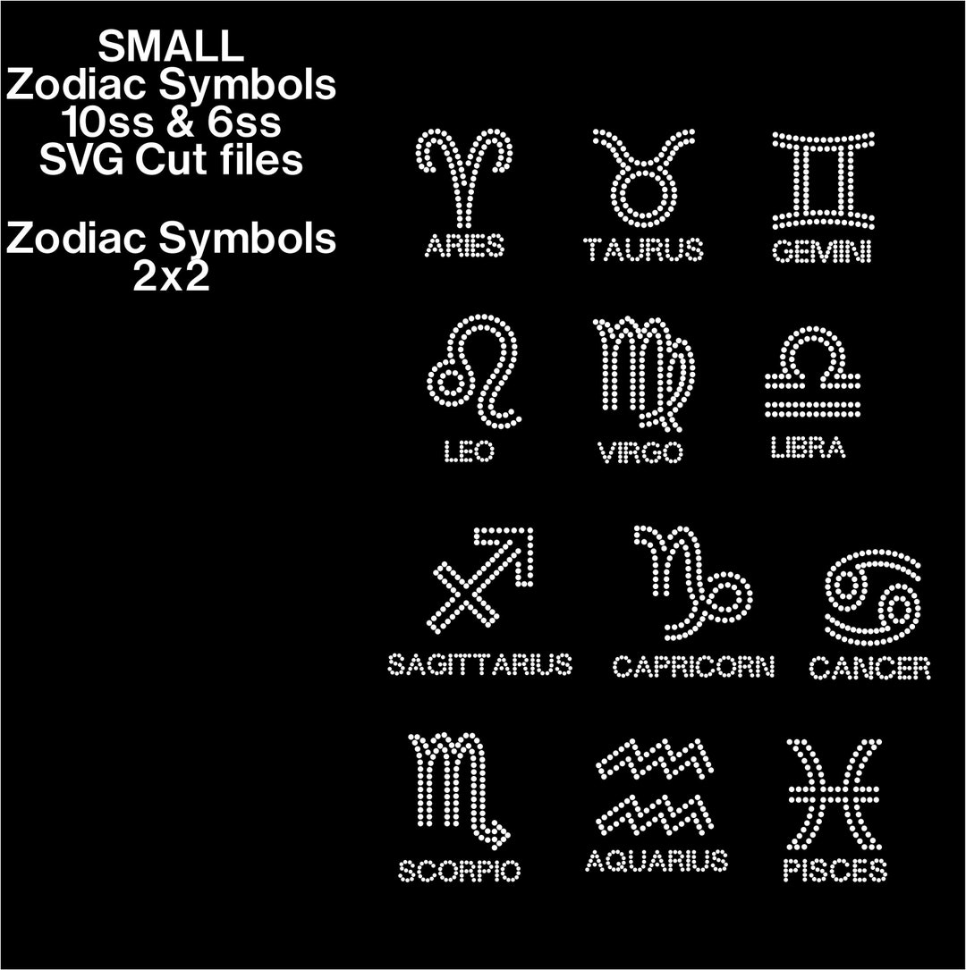 Rhinestone Zodiac Symbols ,SVG Download, Rhinestone Svg File, Digital ...