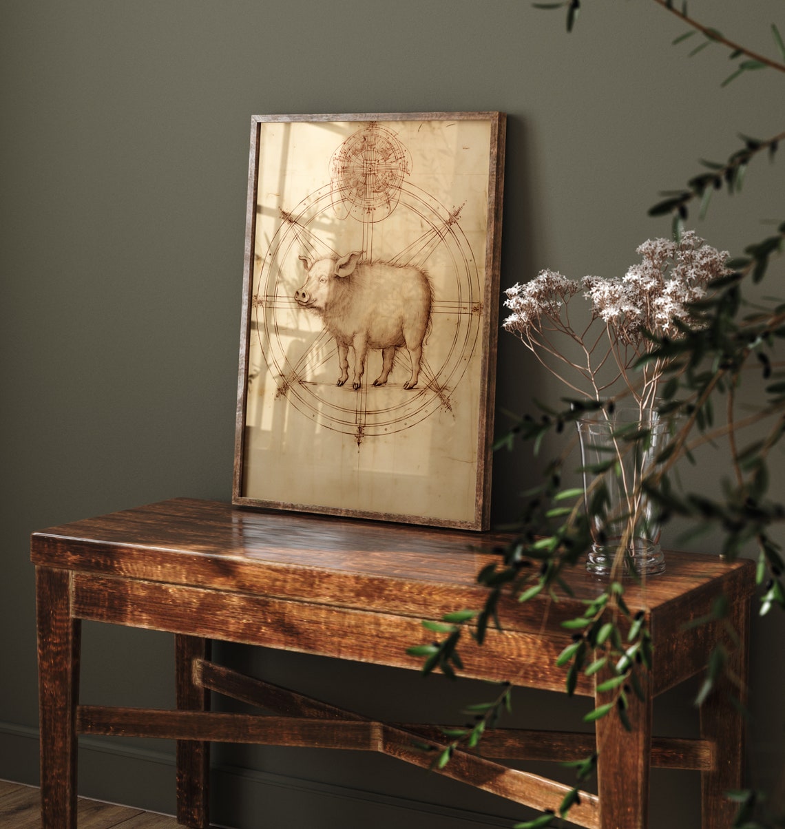 Vitruvian Pig | Leonardo Da Vinci Inspired, Renaissance Print, Pig Art ...