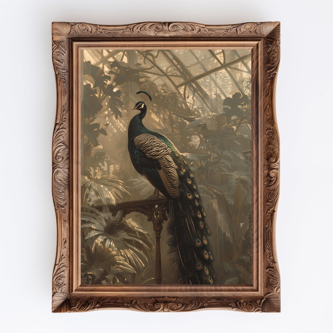 Peacock | French Country Decor, Vintage Victorian Peacock Painting ...