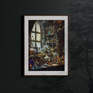 Alchemist's Lab | Alchemy Laboratory Witchy Art Print, Antique ...