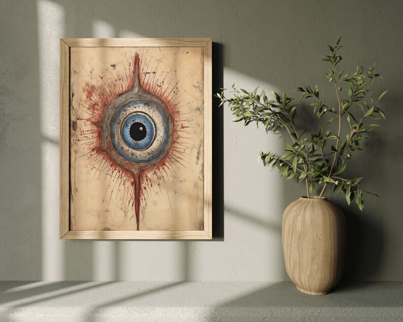 Talisman Buri Nazar, Evil Eye, Dark Academia Decor, Medieval Art - Etsy