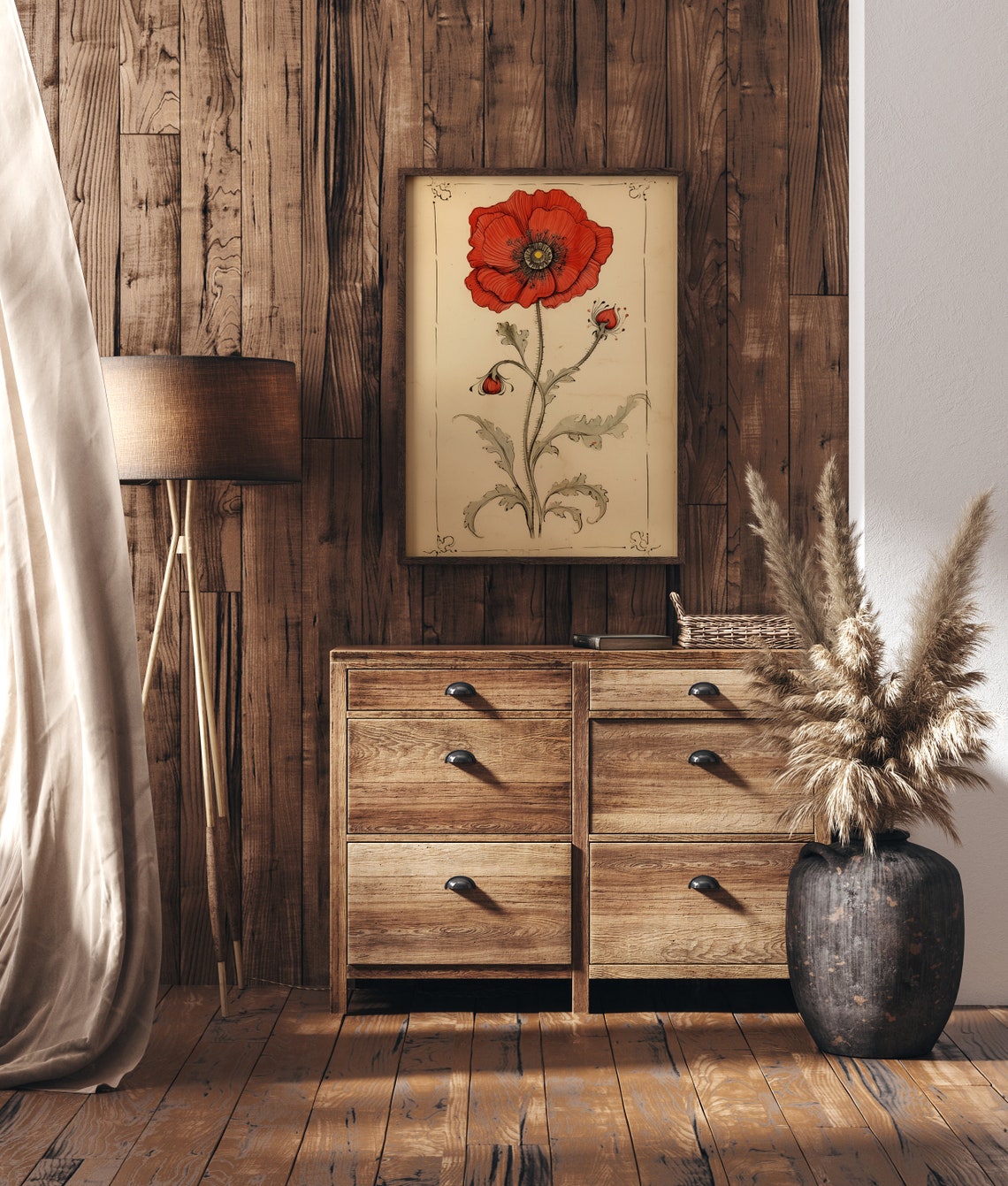 Poppy Art Medieval Style, Poppy Art, Spring Awakening, Trending Now - Etsy