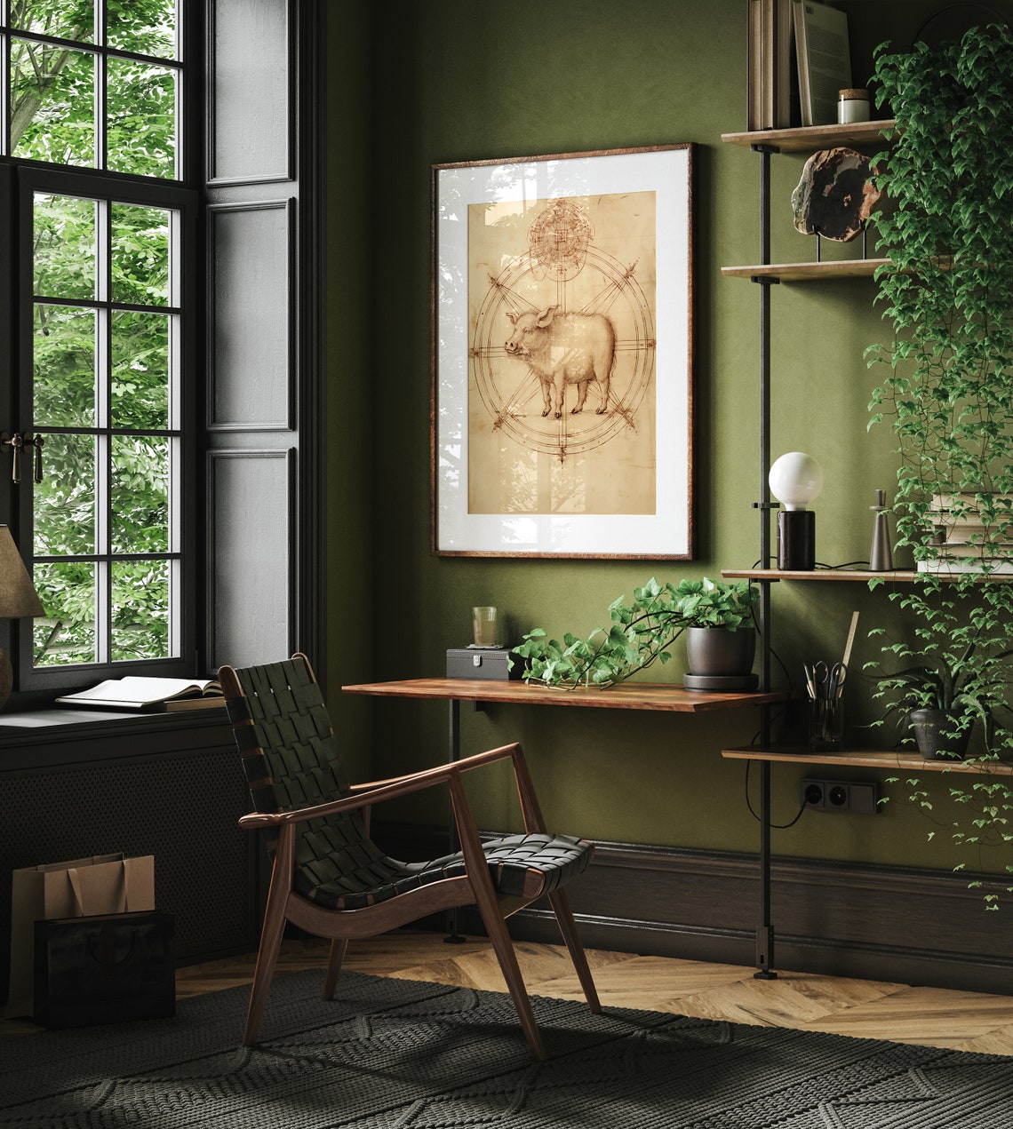 Vitruvian Pig | Leonardo Da Vinci Inspired, Renaissance Print, Pig Art ...
