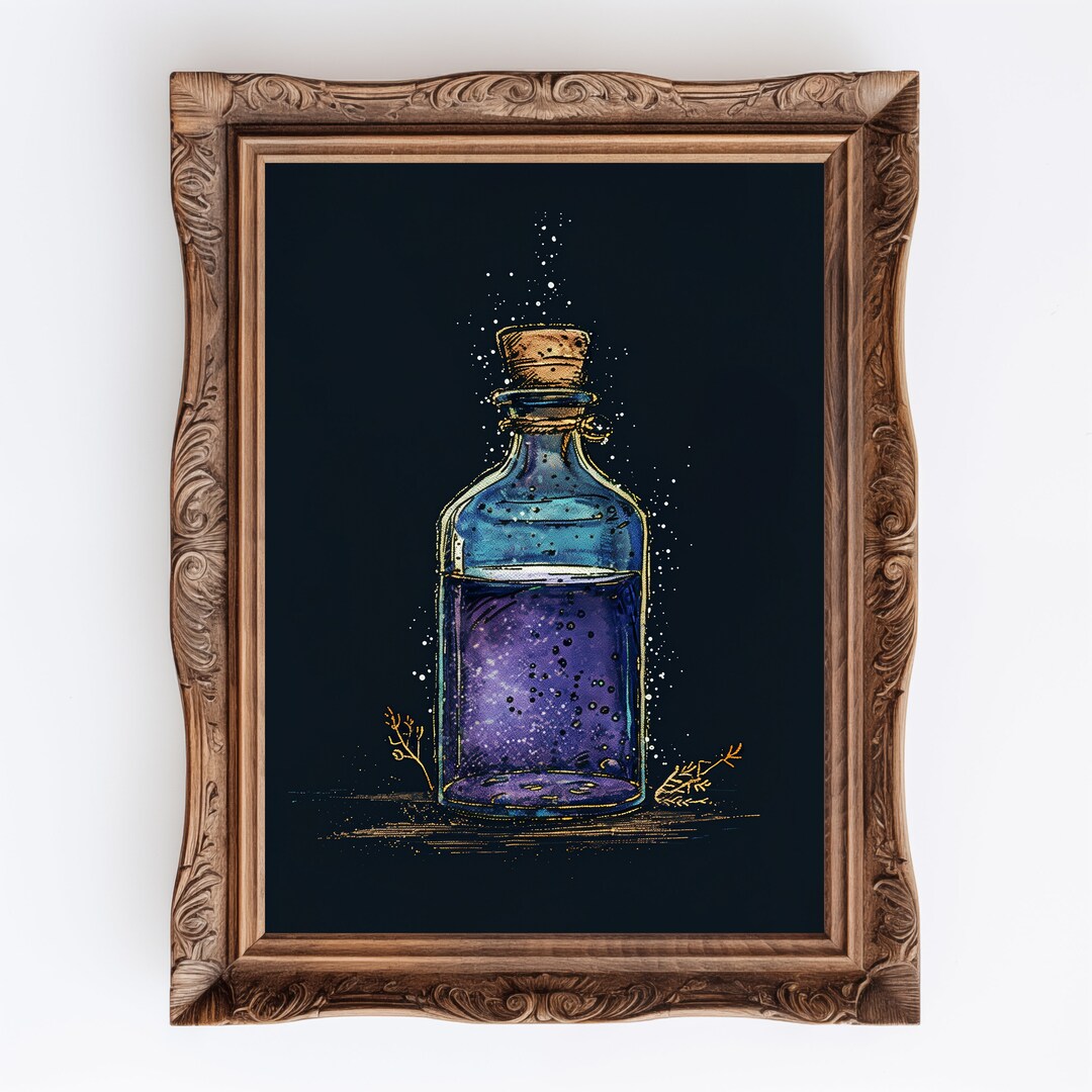 Purple Elixir | Fairycore Magic Potion Wall Art, Printable Dark ...