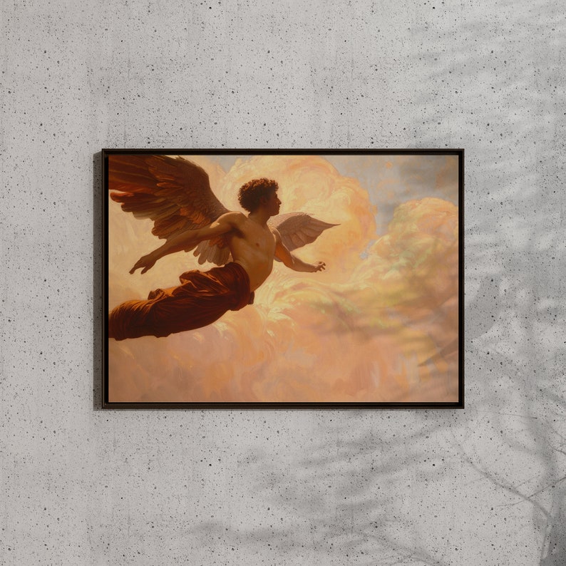 Icarus Dark Academia Classical Art Print, Ancient Greece Mythology ...