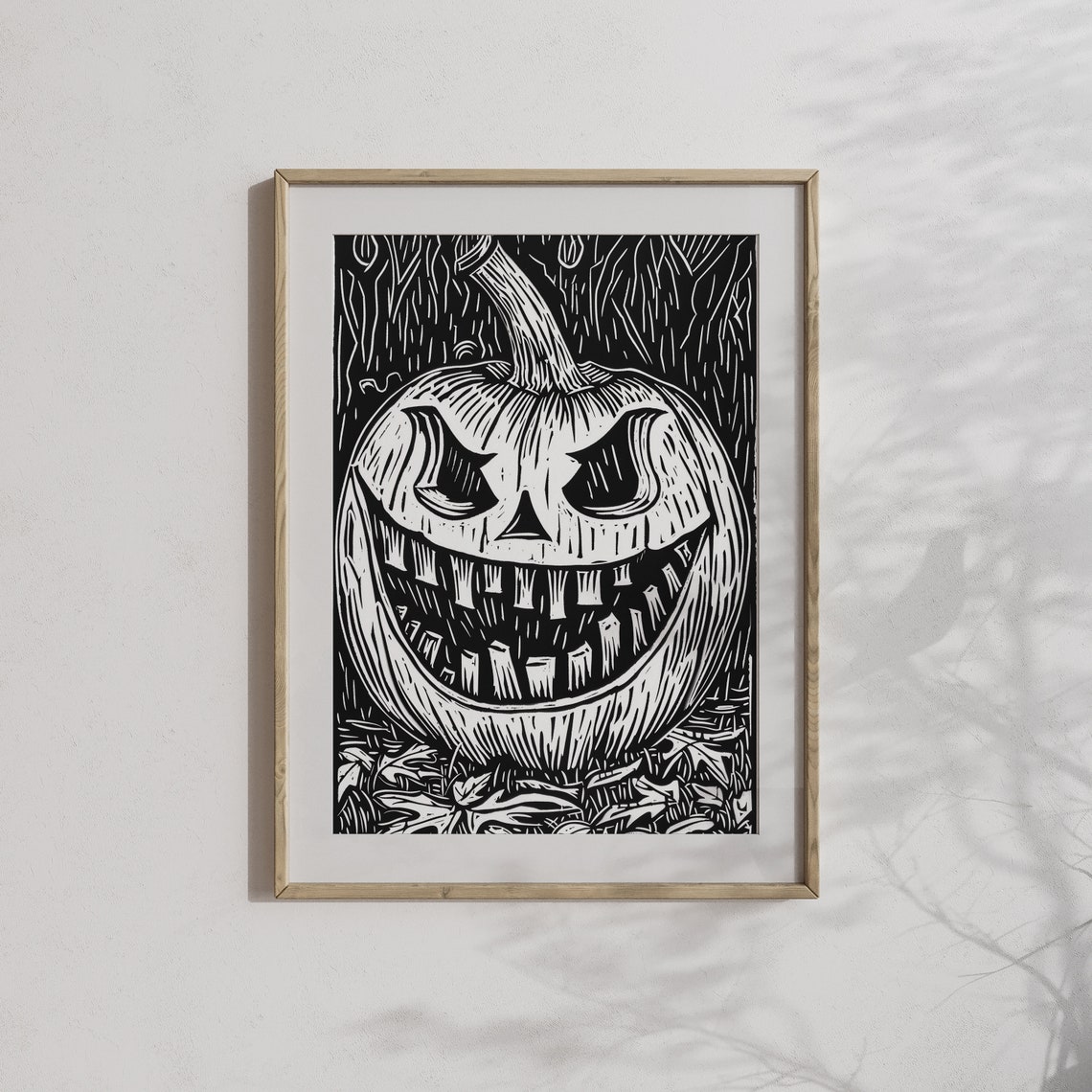 Halloween Painting Linocut Print Halloween Decor, Jack-o'lantern ...