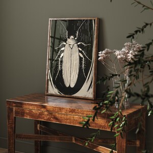Cockroach | Franz Kafka Book Poster, Vintage Insect Linocut Print ...