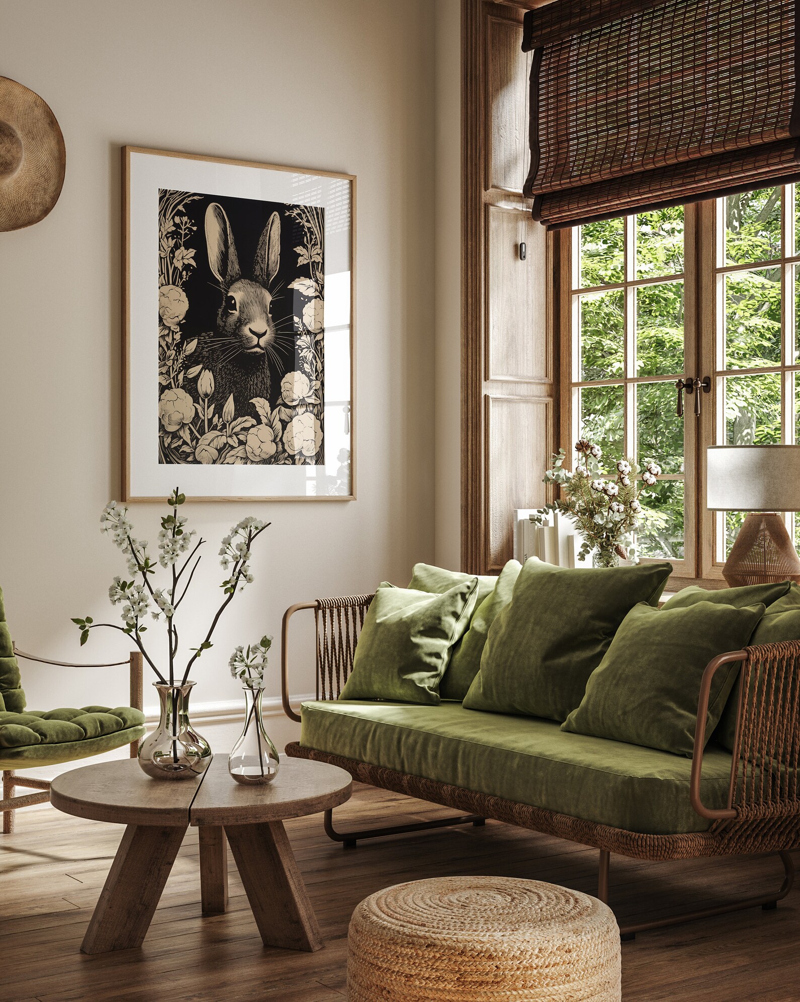 Bunny | Easter Bunny, Linocut Print, Easter Decor, Bunny Rabbit - Etsy