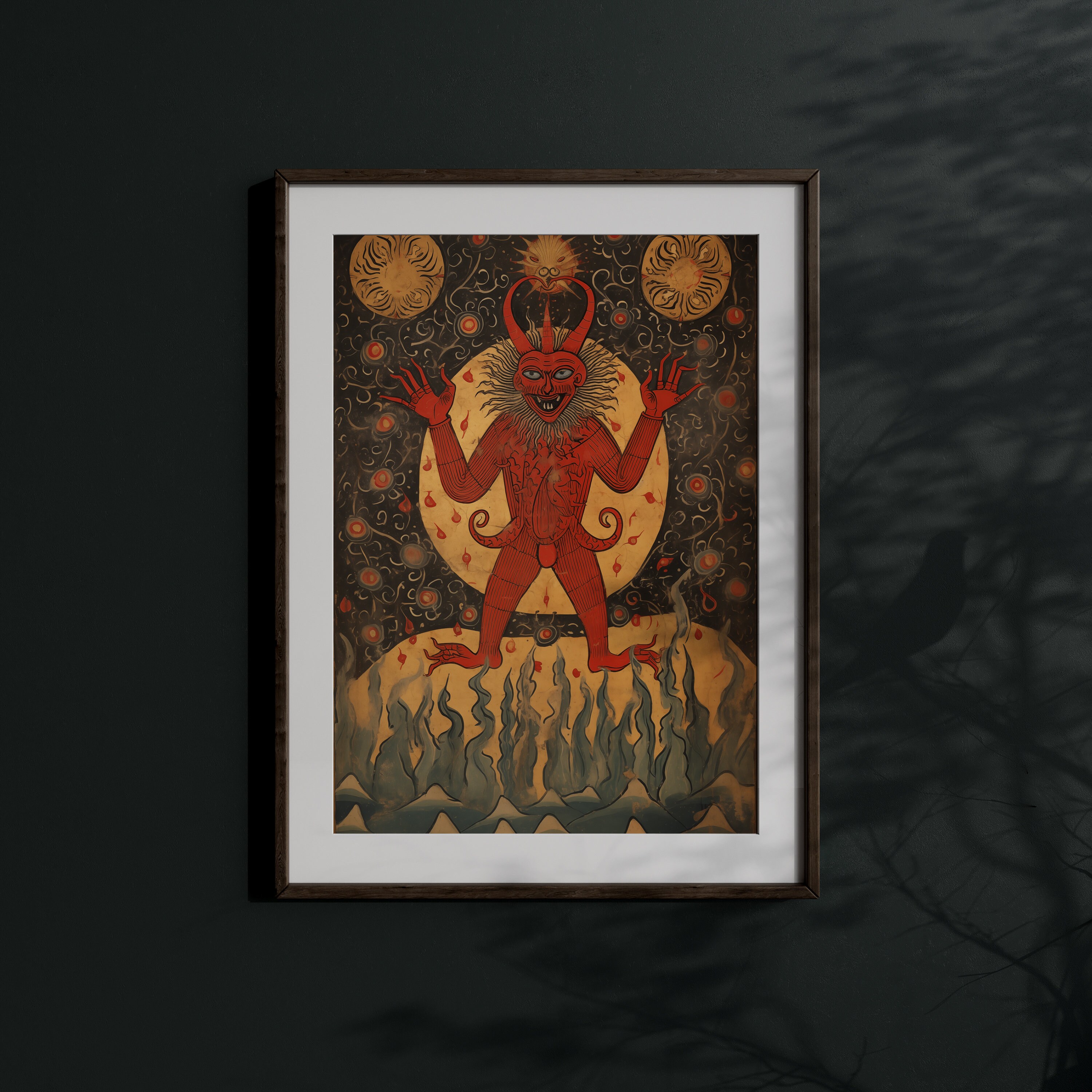 Red Devil | Medieval Art, Goth Decor, Satan Ornament, Digital Download ...