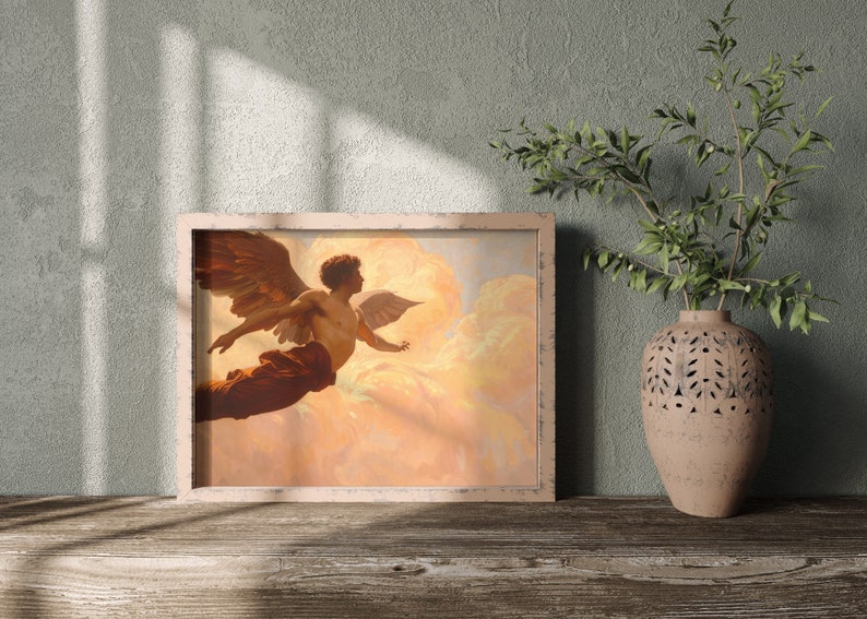 Icarus Dark Academia Classical Art Print, Ancient Greece Mythology ...