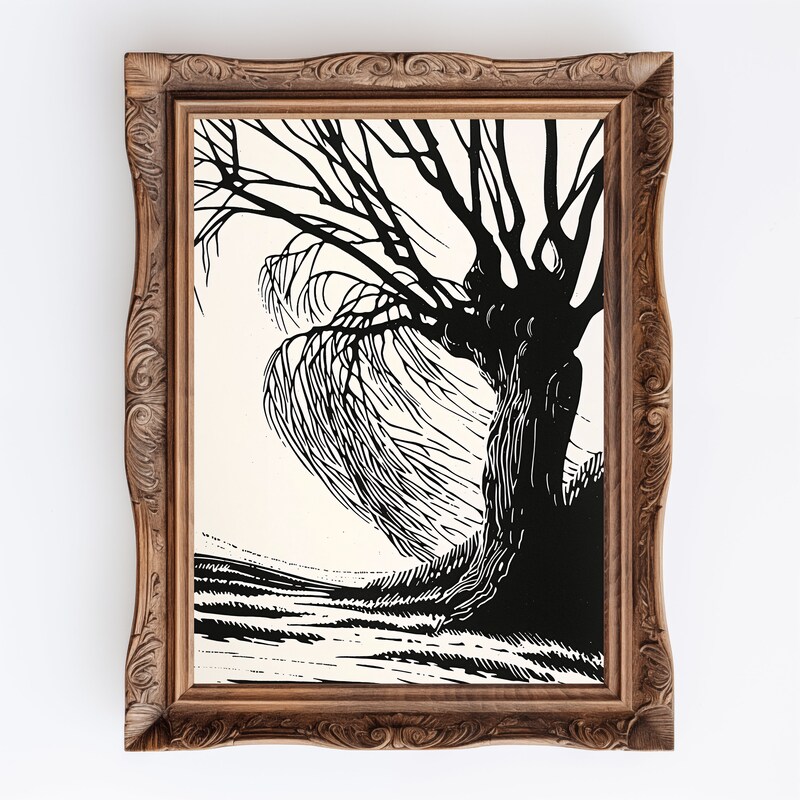 Trees Linocut - Etsy UK