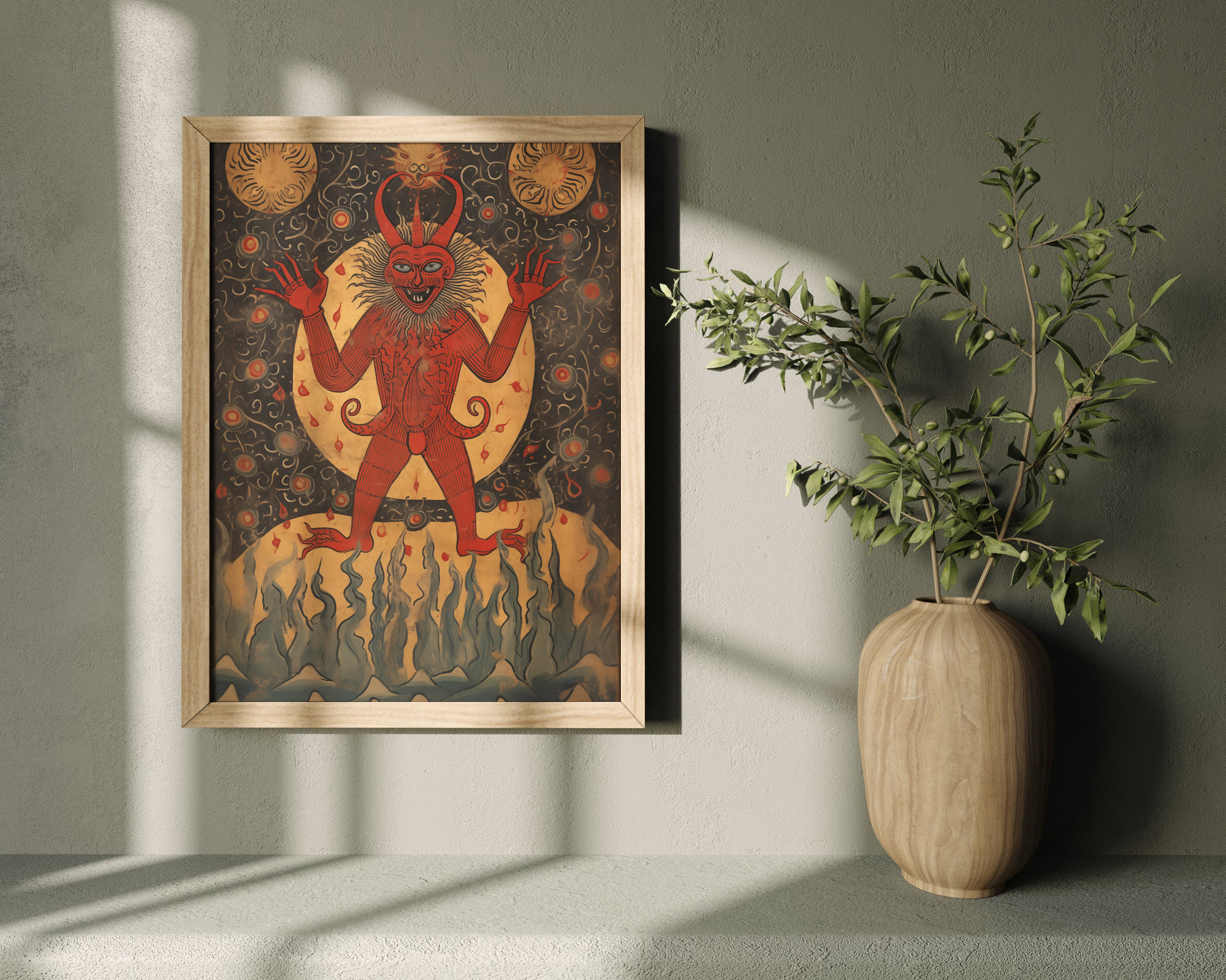 Red Devil | Medieval Art, Goth Decor, Satan Ornament, Digital Download ...