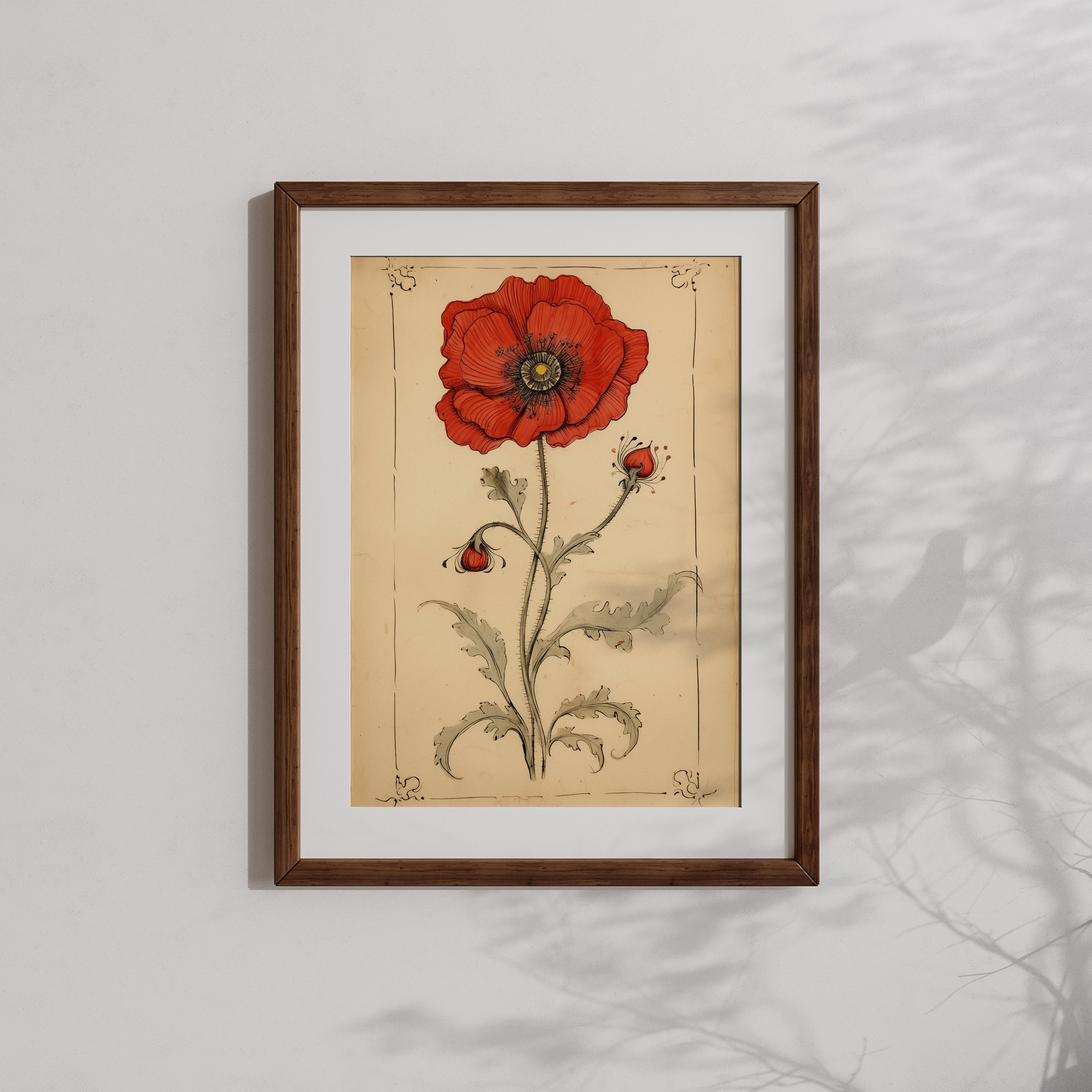 Poppy Art Medieval Style, Poppy Art, Spring Awakening, Trending Now - Etsy