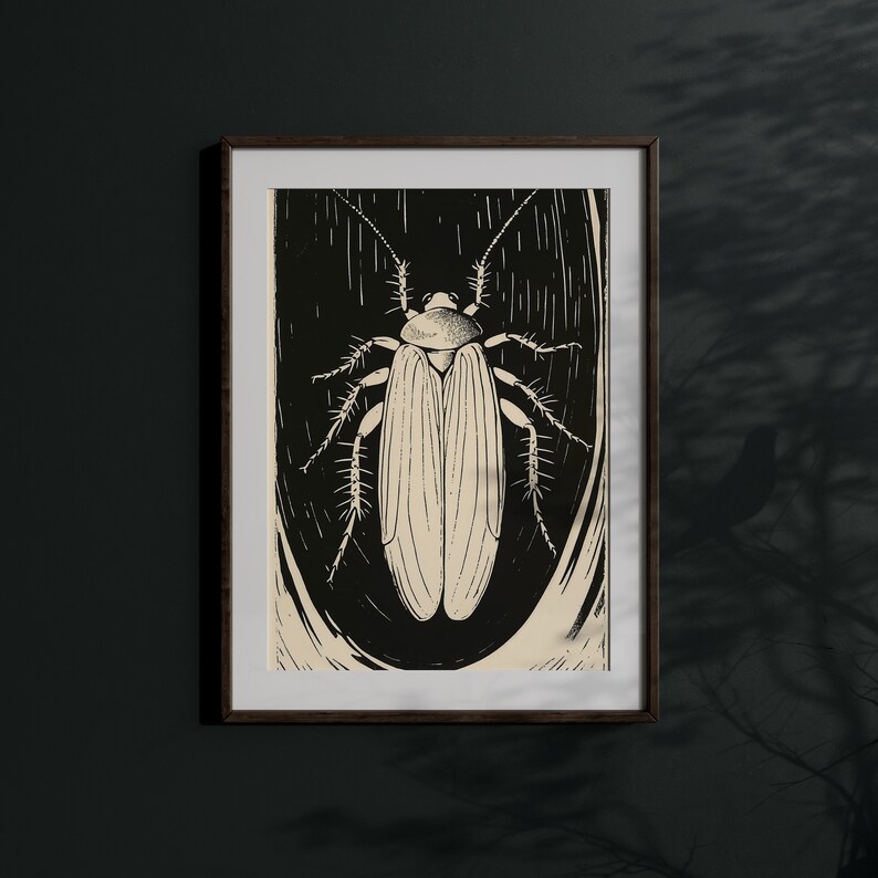 Cockroach Franz Kafka Book Poster, Vintage Insect Linocut Print ...