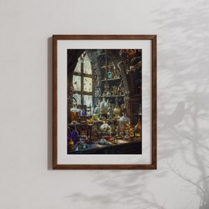 Alchemist's Lab | Alchemy Laboratory Witchy Art Print, Antique ...