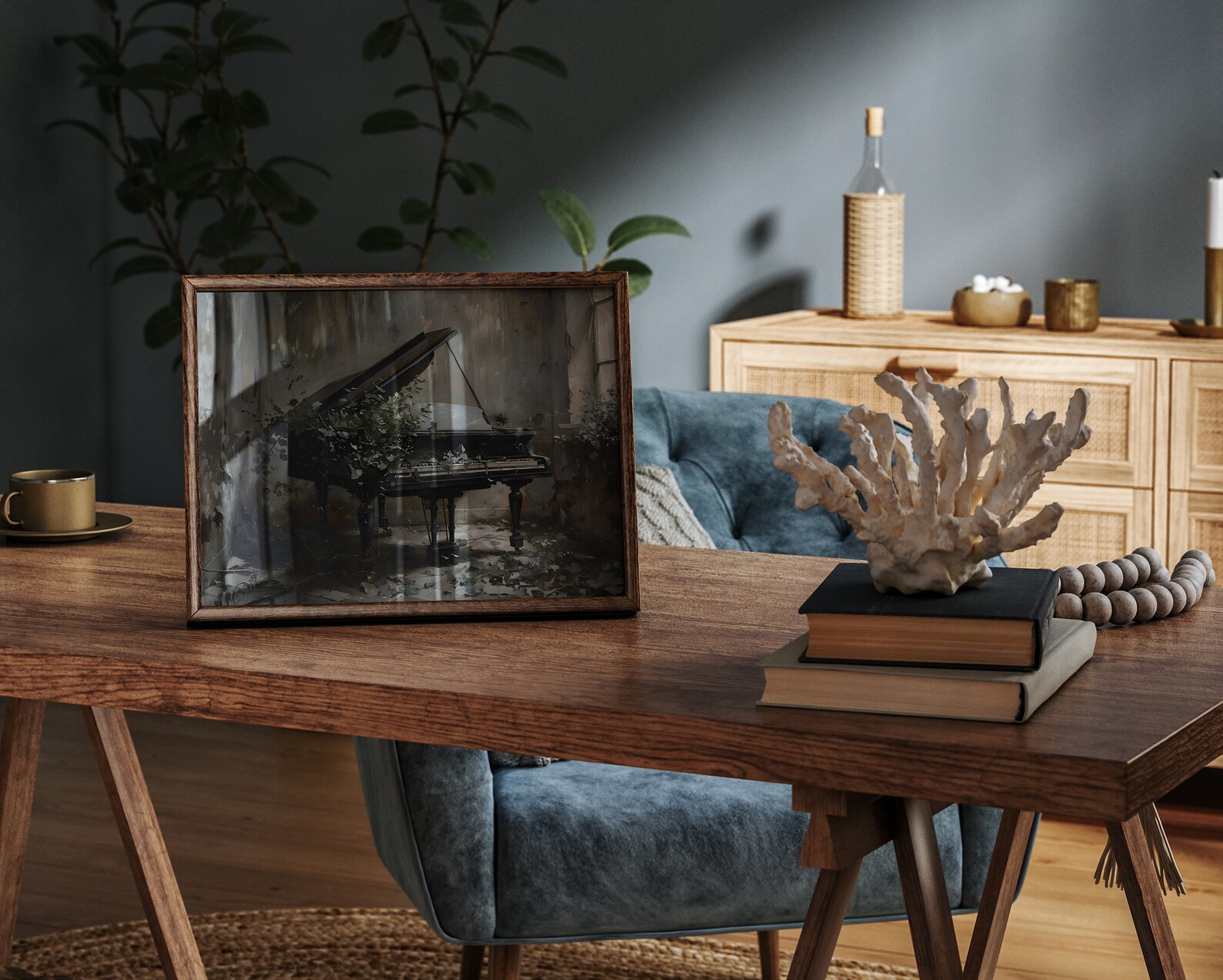 Piano | Overgrown Piano Poster, Dark Coquette Moody Floral Print ...