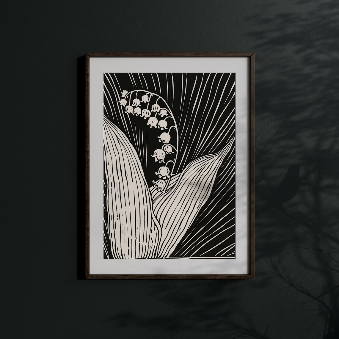 Lily Linocut Herbarium Lily of the Valley Art Linocut, Coquette Room ...
