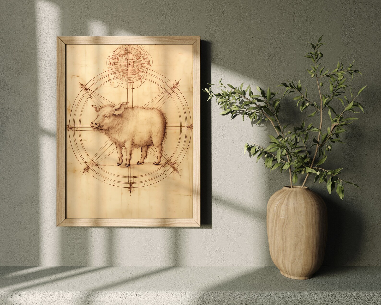 Vitruvian Pig | Leonardo Da Vinci Inspired, Renaissance Print, Pig Art ...