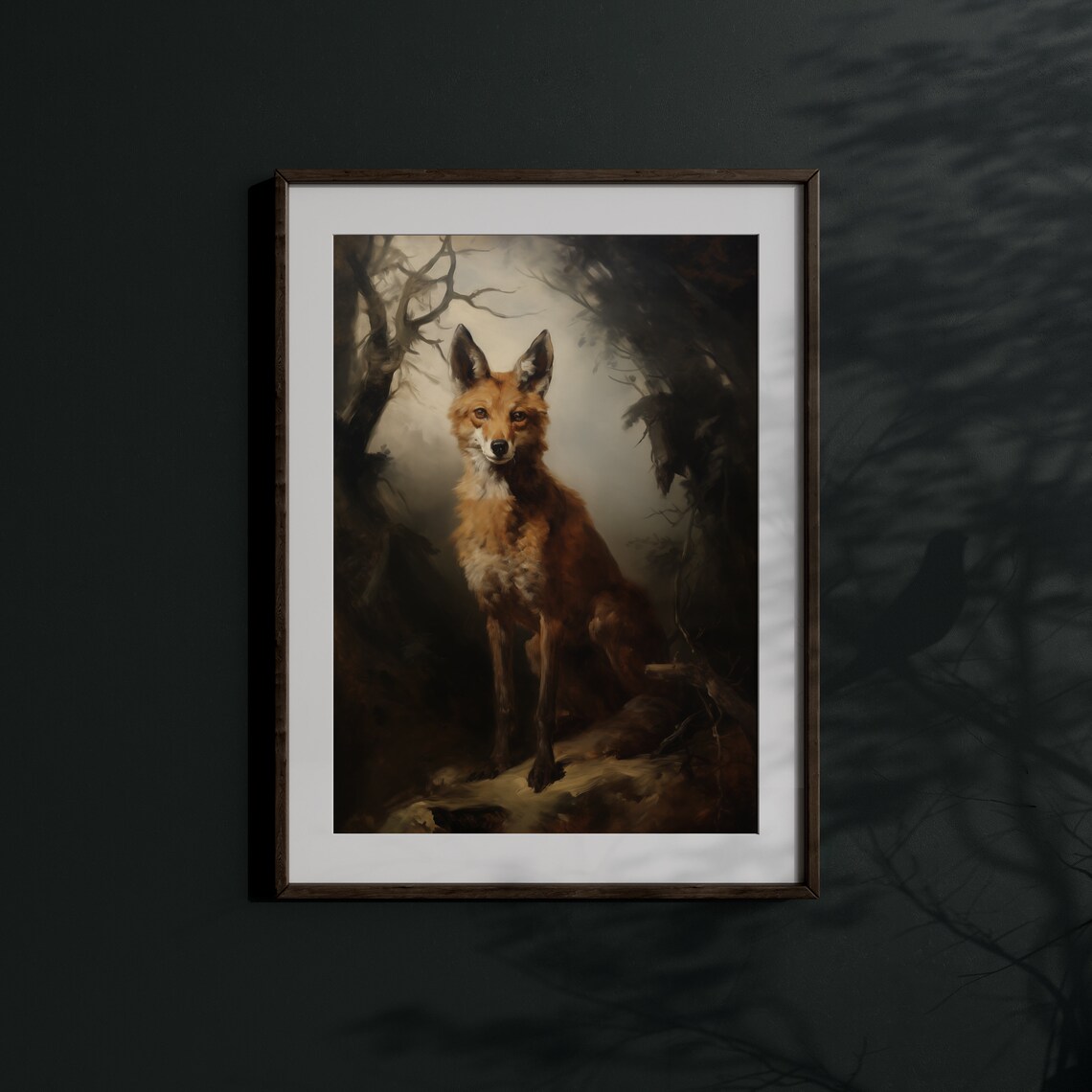 Fox in Dark Forest Whimsical Fox, Dark Cottagecore, Light Academia ...
